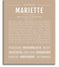 Mariette Personalized Name Meaning Art Prints – Name Stories
