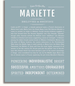 Mariette | Name Art Print – Name Stories