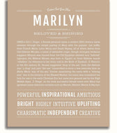 Marilyn Personalized Name Meaning Art Prints – Name Stories