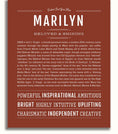 Marilyn Personalized Name Meaning Art Prints – Name Stories
