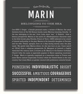 Marin | Name Art Print – Name Stories