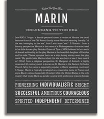 Marin | Name Art Print – Name Stories