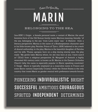 Marin | Name Art Print – Name Stories