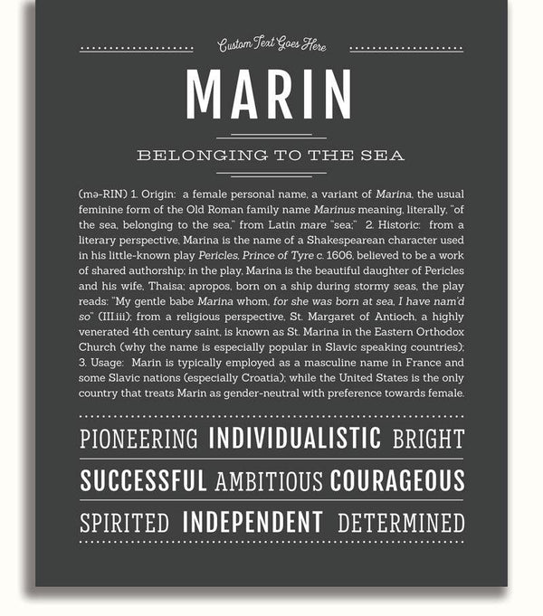 Marin | Name Art Print - Personalized Custom Gifts – Name Stories