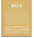 Marin | Name Art Print – Name Stories