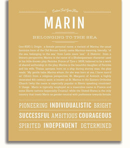 Marin | Name Art Print – Name Stories