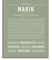 Marin | Name Art Print – Name Stories