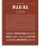 Marina Personalized Name Meaning Art Prints – Name Stories