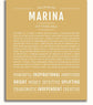 Marina Personalized Name Meaning Art Prints – Name Stories