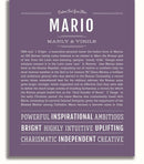 Mario Personalized Name Meaning Art Prints – Name Stories