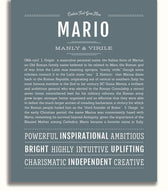 Mario Personalized Name Meaning Art Prints – Name Stories