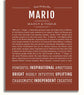 Mario Personalized Name Meaning Art Prints – Name Stories