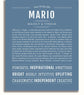Mario Personalized Name Meaning Art Prints – Name Stories