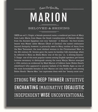 Marion | Name Art Print – Name Stories