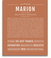 Marion | Name Art Print – Name Stories