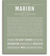 Marion | Name Art Print – Name Stories