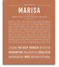 Marisa Personalized Name Meaning Art Prints – Name Stories