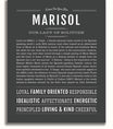 Marisol Personalized Name Meaning Art Prints – Name Stories