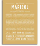 Marisol Personalized Name Meaning Art Prints – Name Stories