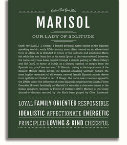 Marisol | Name Art Print – Name Stories