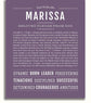 Marissa Personalized Name Meaning Art Prints – Name Stories