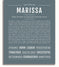 Marissa Personalized Name Meaning Art Prints – Name Stories