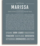 Marissa Personalized Name Meaning Art Prints – Name Stories