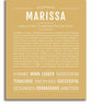 Marissa Personalized Name Meaning Art Prints – Name Stories