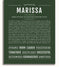 Marissa Personalized Name Meaning Art Prints – Name Stories