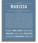 Marissa Personalized Name Meaning Art Prints – Name Stories