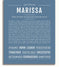 Marissa Personalized Name Meaning Art Prints – Name Stories