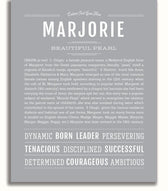 Marjorie Personalized Name Meaning Art Prints – Name Stories