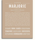 Marjorie Personalized Name Meaning Art Prints – Name Stories