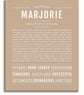 Marjorie Personalized Name Meaning Art Prints – Name Stories