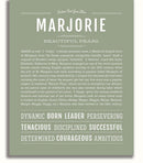 Marjorie Personalized Name Meaning Art Prints – Name Stories