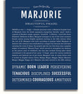 Marjorie Personalized Name Meaning Art Prints – Name Stories