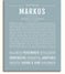 Markus Personalized Name Meaning Art Prints – Name Stories