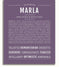 Marla Personalized Name Meaning Art Prints – Name Stories