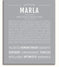 Marla Personalized Name Meaning Art Prints – Name Stories