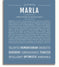 Marla Personalized Name Meaning Art Prints – Name Stories