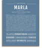 Marla Personalized Name Meaning Art Prints – Name Stories