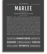 Marlee | Name Art Print – Name Stories