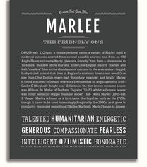 Marlee | Name Art Print – Name Stories
