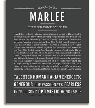 Marlee | Name Art Print – Name Stories