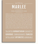 Marlee | Name Art Print – Name Stories