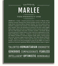 Marlee | Name Art Print – Name Stories