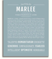 Marlee Personalized Name Meaning Art Prints – Name Stories