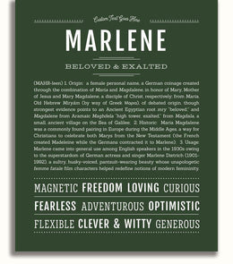 Marlene | Name Art Print – Name Stories