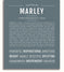 Marley Personalized Name Meaning Art Prints – Name Stories