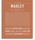Marley Personalized Name Meaning Art Prints – Name Stories